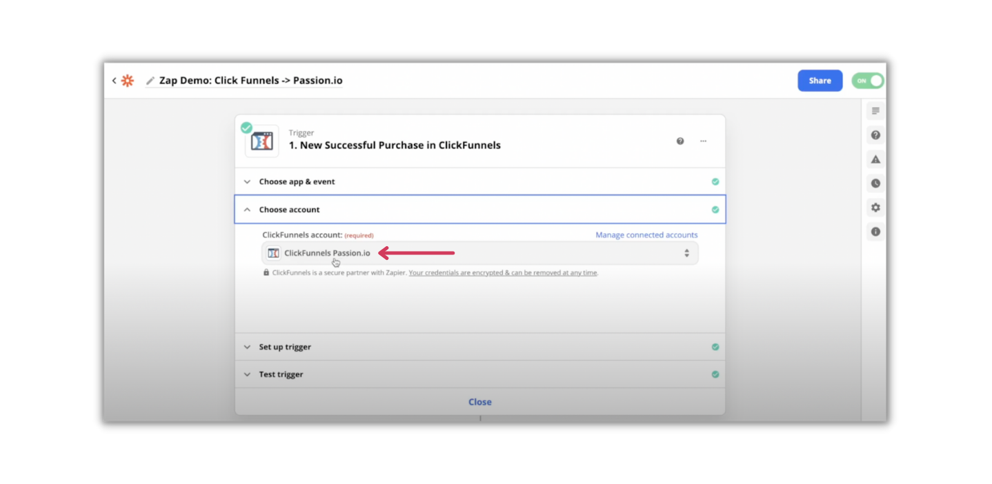 How to connect an external checkout page via Zapier?